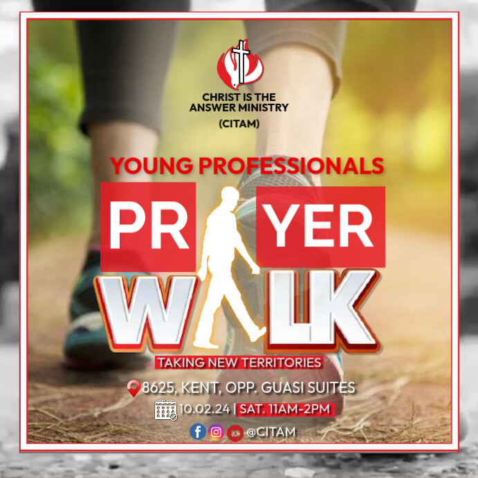 Copy of White Gradient Prayer Walk Instagram Post | PosterMyWall