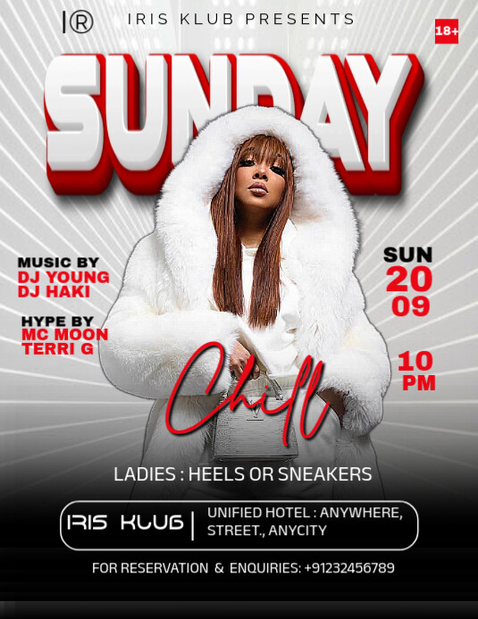 White Gradient Sunday Chill Party Flyer (us Letter) Template | PosterMyWall