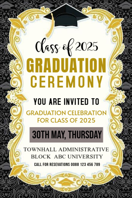 Copy of White Graduation,important Announcement Poster | PosterMyWall