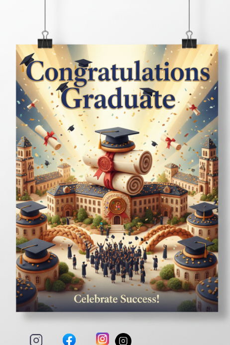 White Graduation Flyer Design Poster Template | PosterMyWall