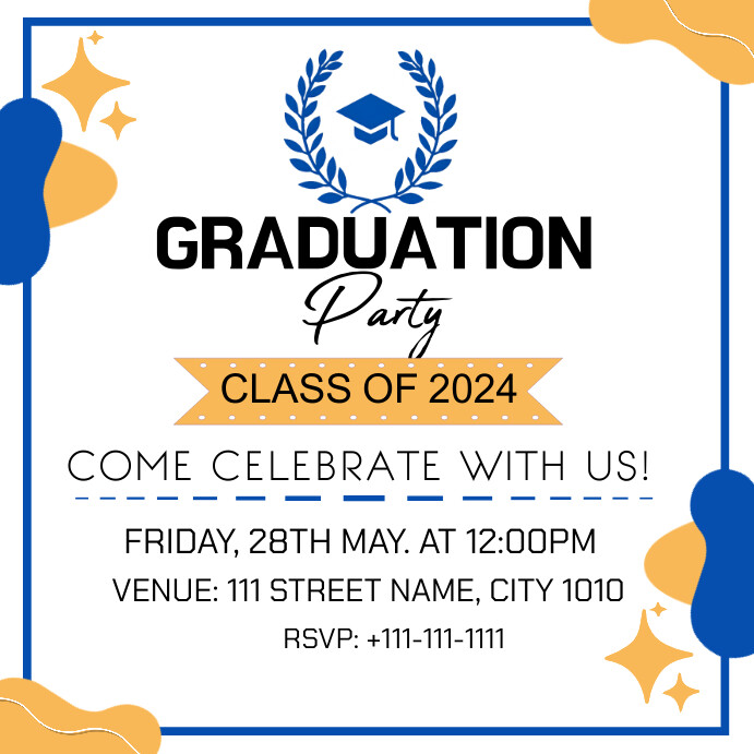 Plantilla de White Graduation Party Instagram Post | PosterMyWall