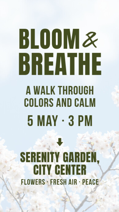 White Green Floral Typographic Spring Break Celebration Event Festival ...