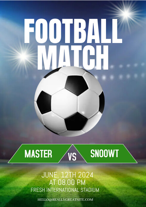 white green football match poster Template | PosterMyWall
