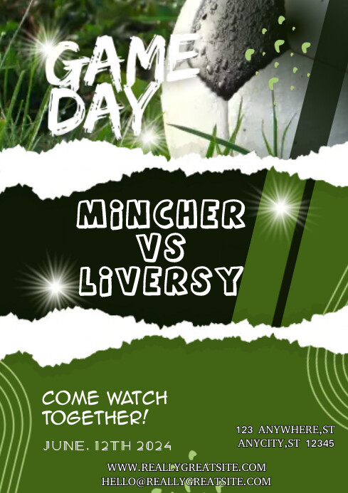 Copy of White green game day soccer poster | PosterMyWall