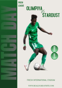 white red elegant soccer match day poster Template | PosterMyWall