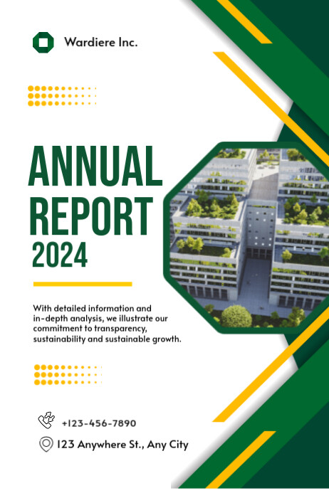 White green Modern & Minimal Annual Report Poster Template | PosterMyWall