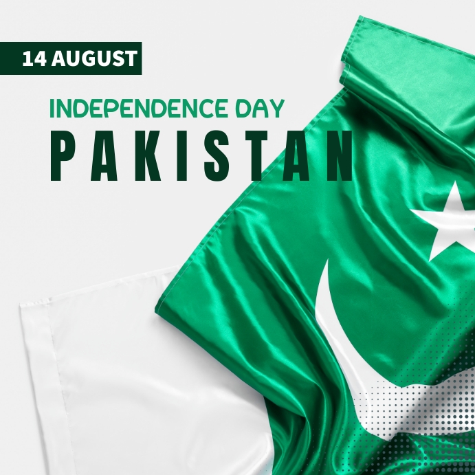 White Green Pakistan Independence Day Poster Template | PosterMyWall