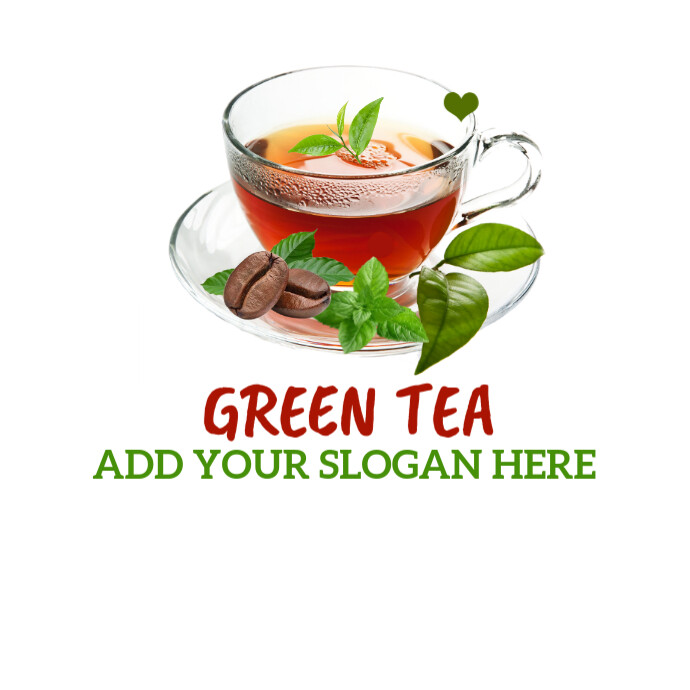 Modèle White Green Tea Logo Logo | PosterMyWall