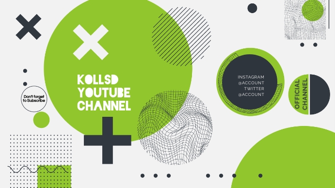 White Green Youtube Channel Art Banner Template | PosterMyWall