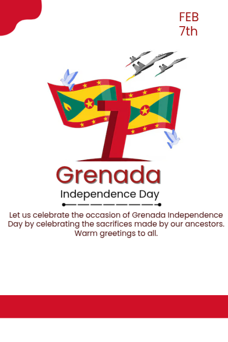 White Grenada Independence Day Poster Template | PosterMyWall
