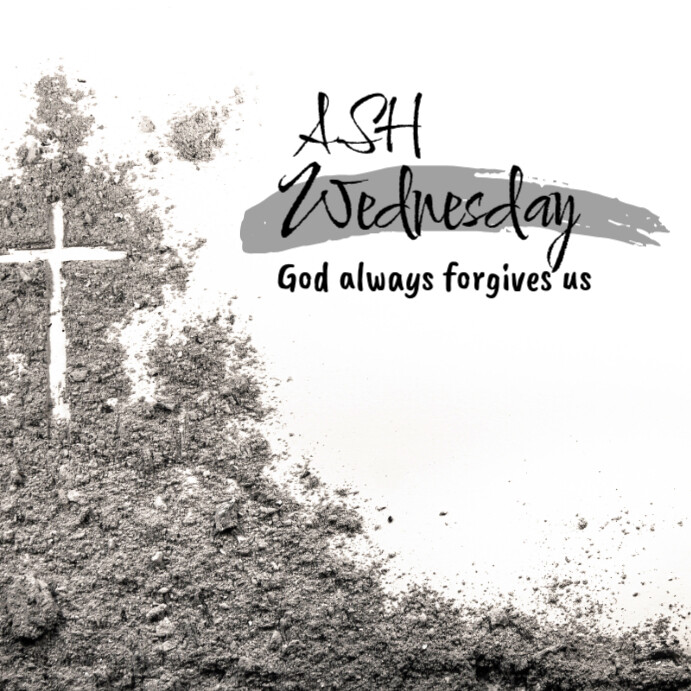 White grey Ash Wednesday Pos Instagram Template | PosterMyWall