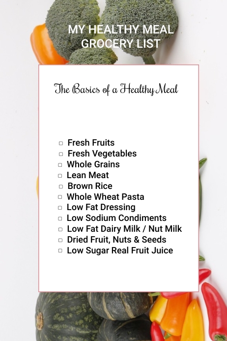 White Grocery Checklist Food Template | PosterMyWall