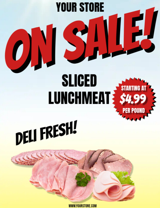 Copy of White Grocery Store Deli Meat Sale Ad Flyer Flyer (us Letter ...