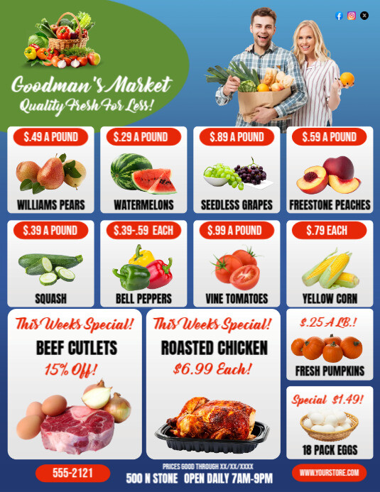 White Grocery Store Sale Ad Flyer Flyer (us Letter) Template | PosterMyWall