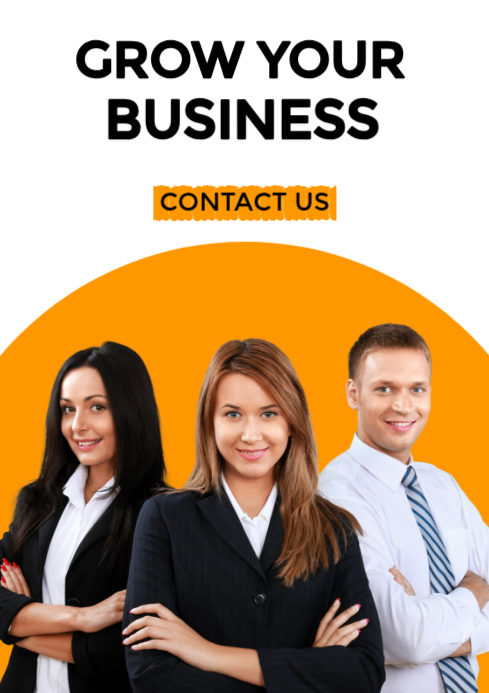 White Grow Your Business A4 Template | PosterMyWall