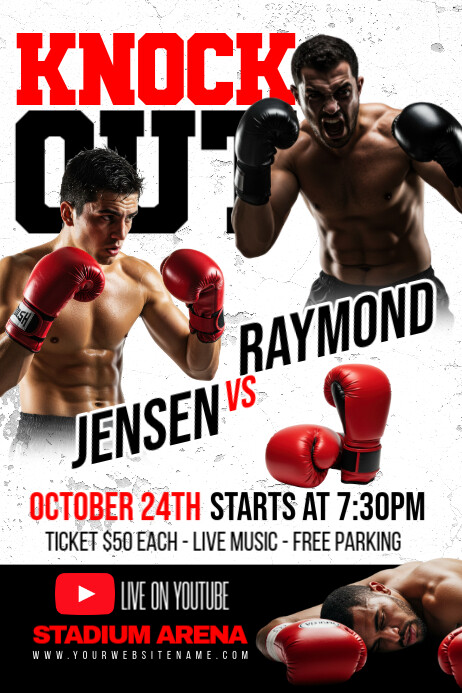 Copy of White Grunge Boxing Poster | PosterMyWall