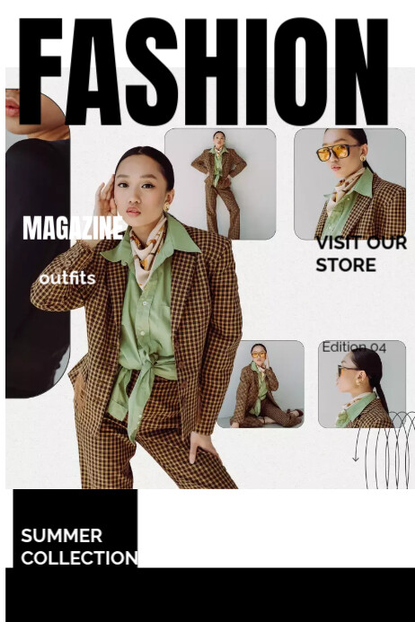 Copy of White Grunge Casual Outfits Collection Fashion Magazine Cover ...