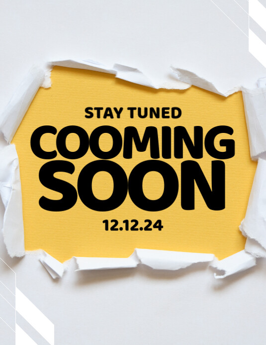 Copy of White Grunge Cooming Soon Pamflet (letter As) | PosterMyWall