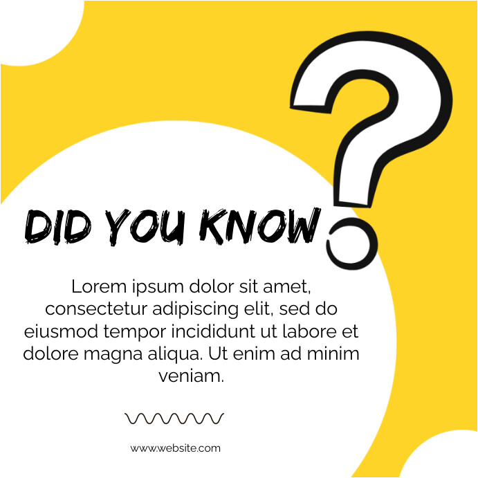 White Grunge Did You Know Thinking Ideas Temp Template | PosterMyWall