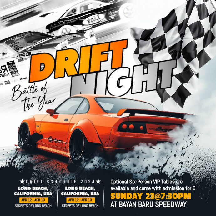 Copy of White Grunge Drift Car Instagram Post | PosterMyWall