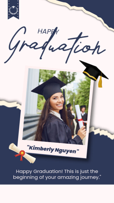 Plantilla de White Grunge Happy Graduation Greeting Instagram Story ...