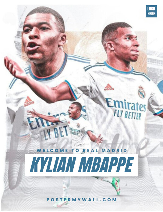 Copy of White Grunge Kylian Mbappe Pamflet (letter As | PosterMyWall