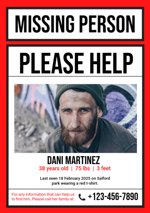 White Grunge Missing Person A2 Template | PosterMyWall