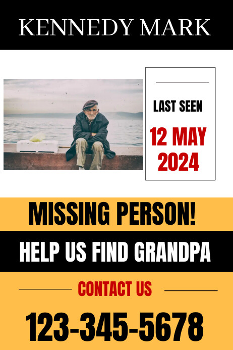 Plantilla de White Grunge Missing Person Alert Poster | PosterMyWall