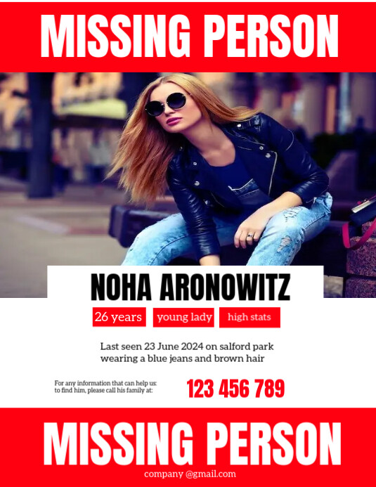 Copy of White Grunge Missing Person Flyer (us Letter) | PosterMyWall