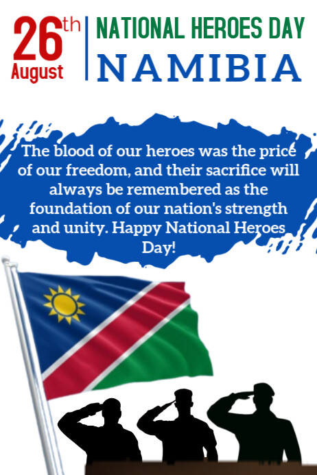 Copy of White Grunge Namibia Heroes Day Poster | PosterMyWall