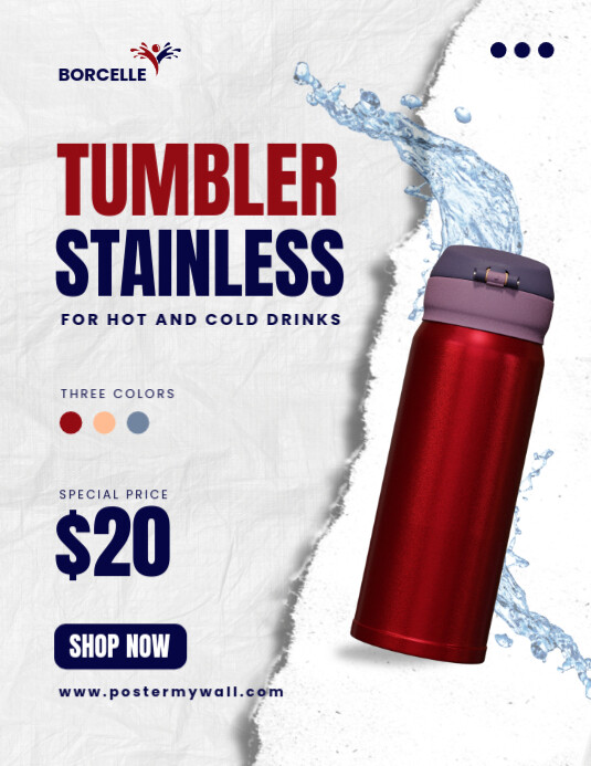 White Grunge Tumbler Sale Flyer (us Letter) Template | PosterMyWall