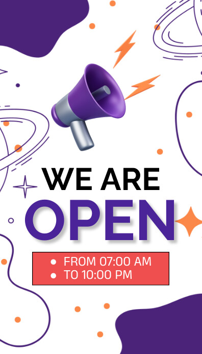 White Grunge We're Open Now And Closed Tempor Template | PosterMyWall