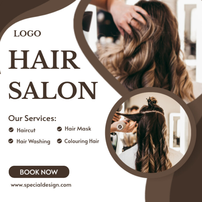 White Hair Salon Instagram Post Template | PosterMyWall