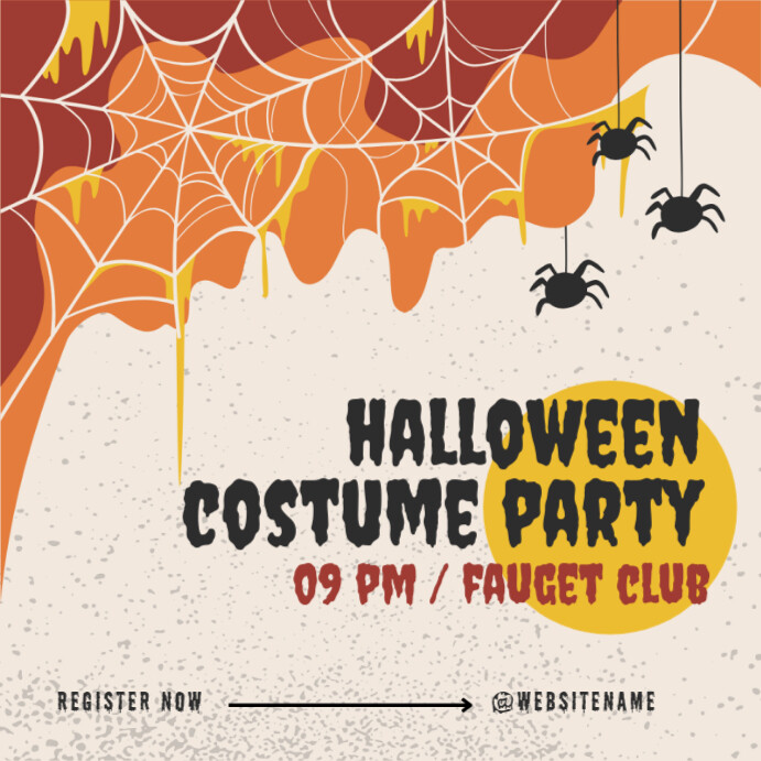 White Halloween Costume Party Instagram Post Template | PosterMyWall