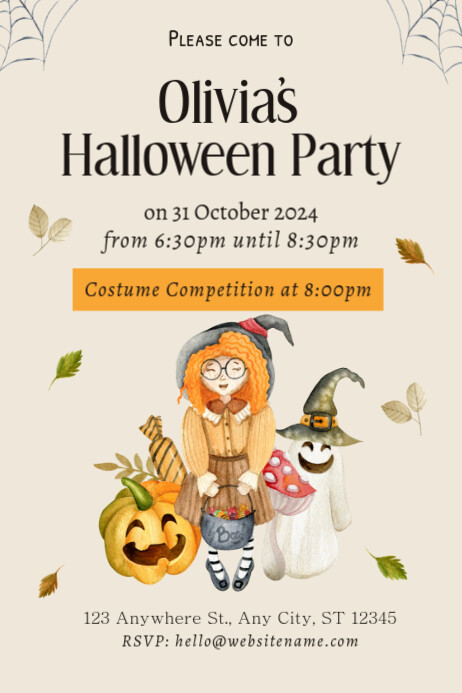 Copy of White Halloween Costume Party Poster | PosterMyWall