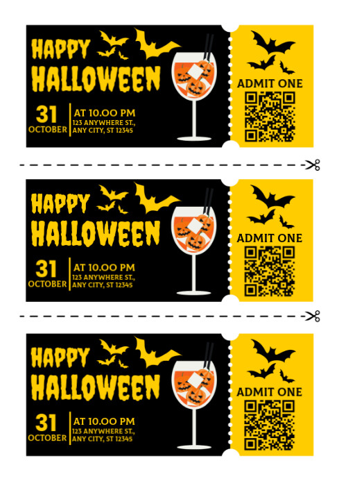 White Halloween Coupon A4 Template | PosterMyWall