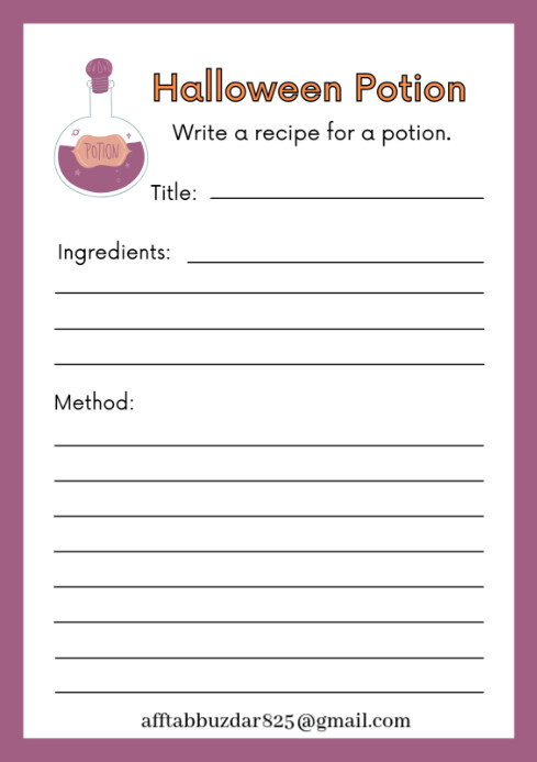 White Halloween Potion A4 Template | PosterMyWall