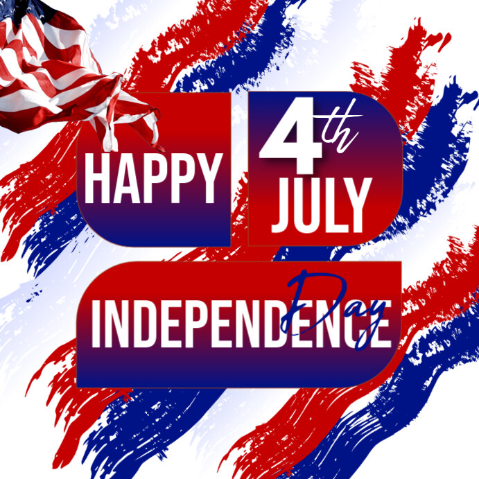 White Happy 4th July Independence Day Instagram Post Template ...