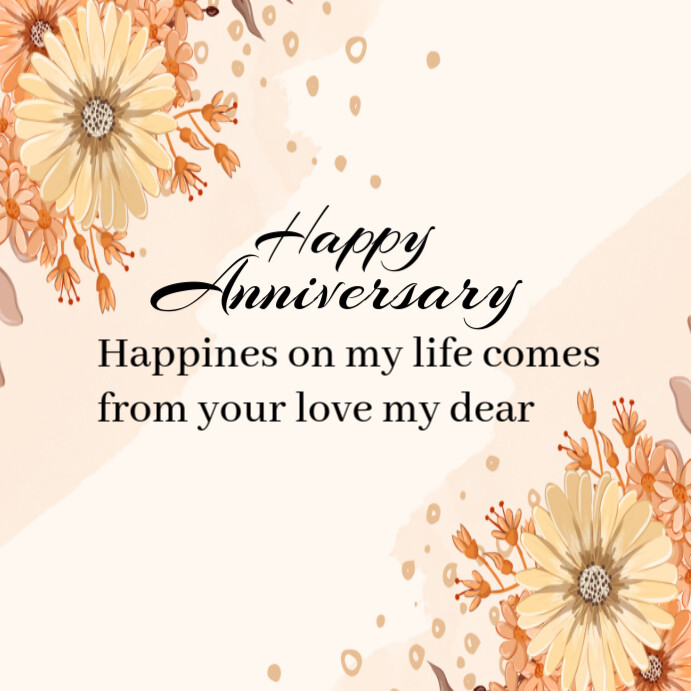 White Happy Anniversary Instagram Post Template | PosterMyWall