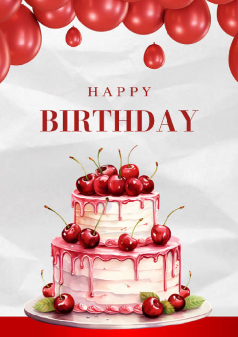 White Happy Birthday A2 Template | PosterMyWall