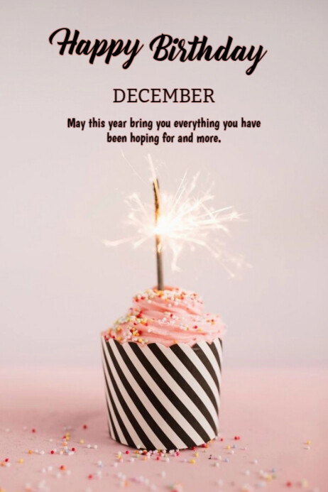 Copy of White Happy Birthday December Poster | PosterMyWall