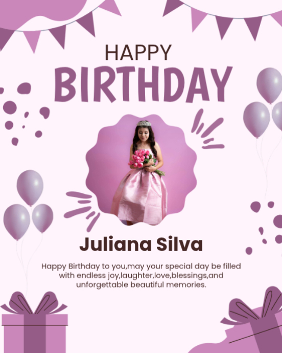 White Happy Birthday Instagram Portrait 2026 Template | PosterMyWall