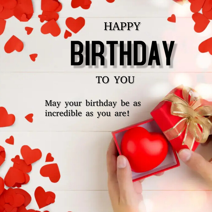 White Happy Birthday Instagram Post-skabelon | PosterMyWall