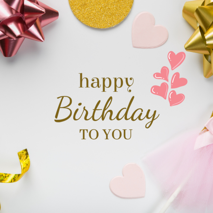 White Happy Birthday To You Instagram Post Template | PosterMyWall