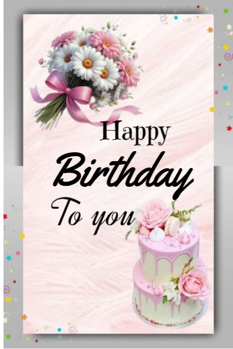 White Happy Birthday To You Poster Template Poster | PosterMyWall