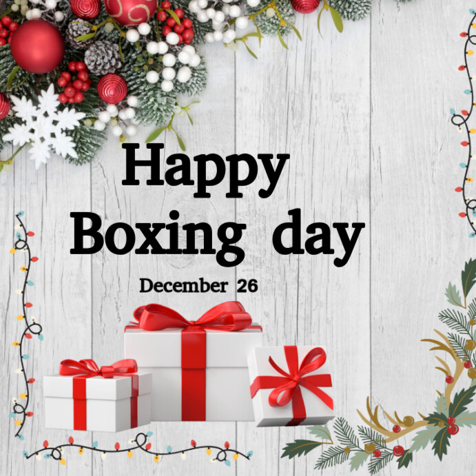 White Happy Boxing Day Instagram Post Template | PosterMyWall