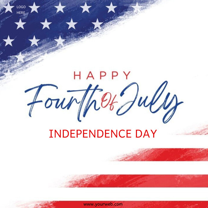 White Happy Fourth Of July Instagram Post Template | PosterMyWall