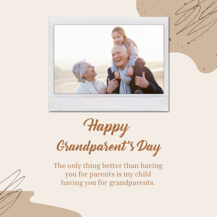 White Happy Grandparent's Day Instagram Post Template | PosterMyWall