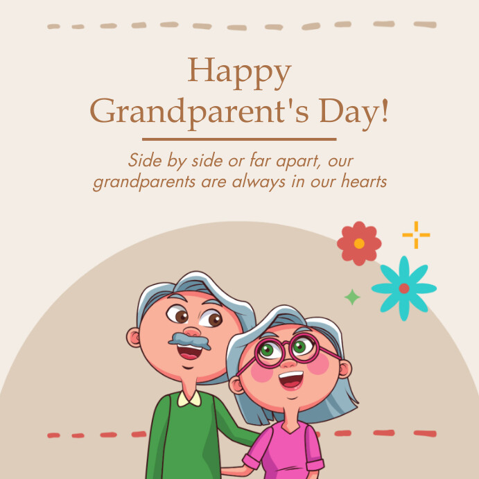 White Happy Grandparent's Day Instagram Post Template | PosterMyWall