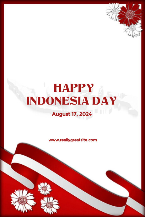 White Happy Indonesia Day Poster Template | PosterMyWall